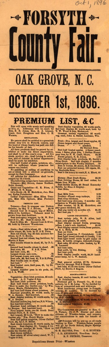 Forsyth County Fair [Emergence of Advertising in America: 1850-1920]