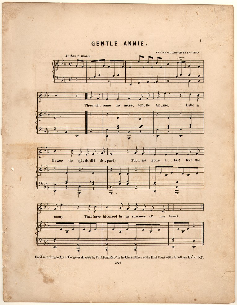 Gentle Annie [Historic American Sheet Music]