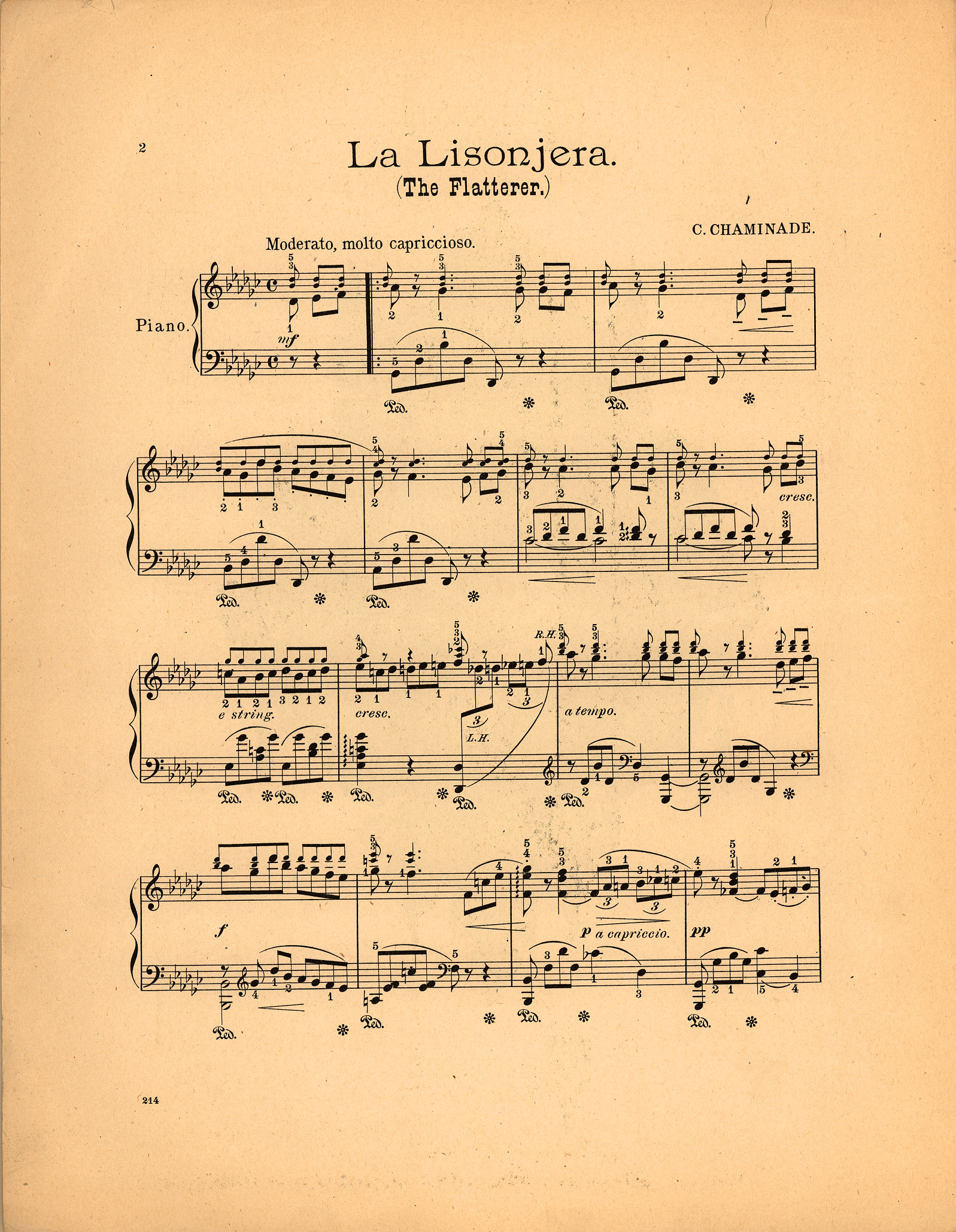 Flatterer; Lisonjera [Historic American Sheet Music]